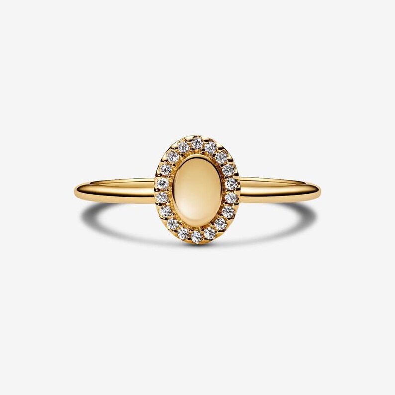 Pandora Oval Sparkling Halo Ring - Etsy