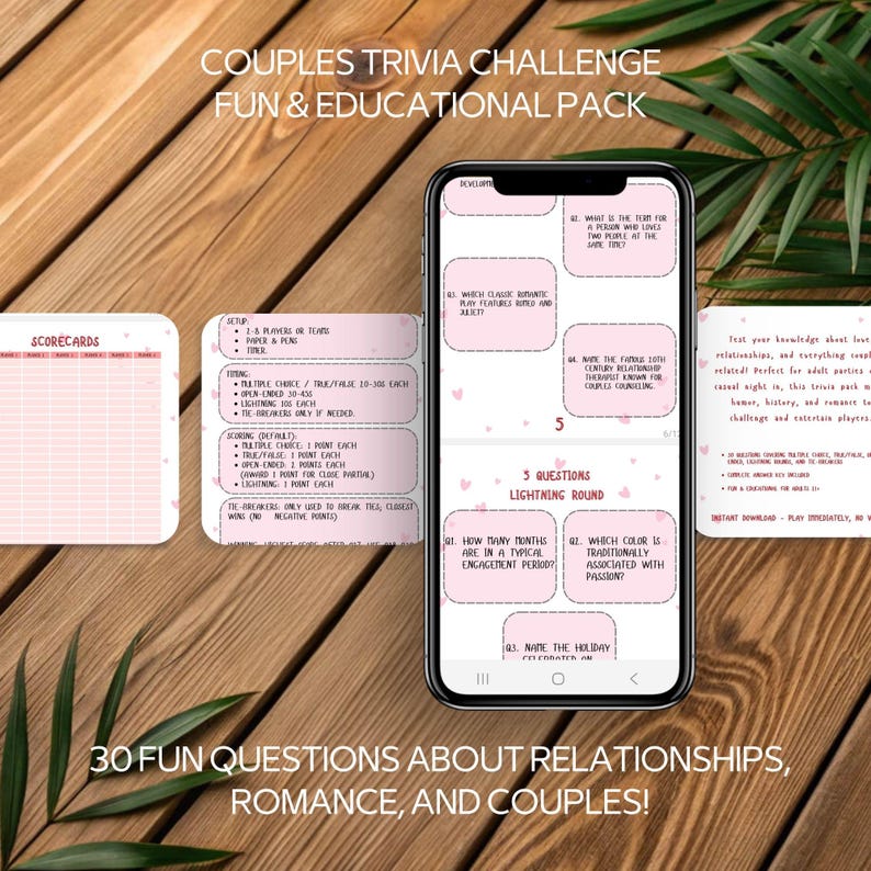 Couples Trivia Game • Printable Quiz for Adults • Relationship ...