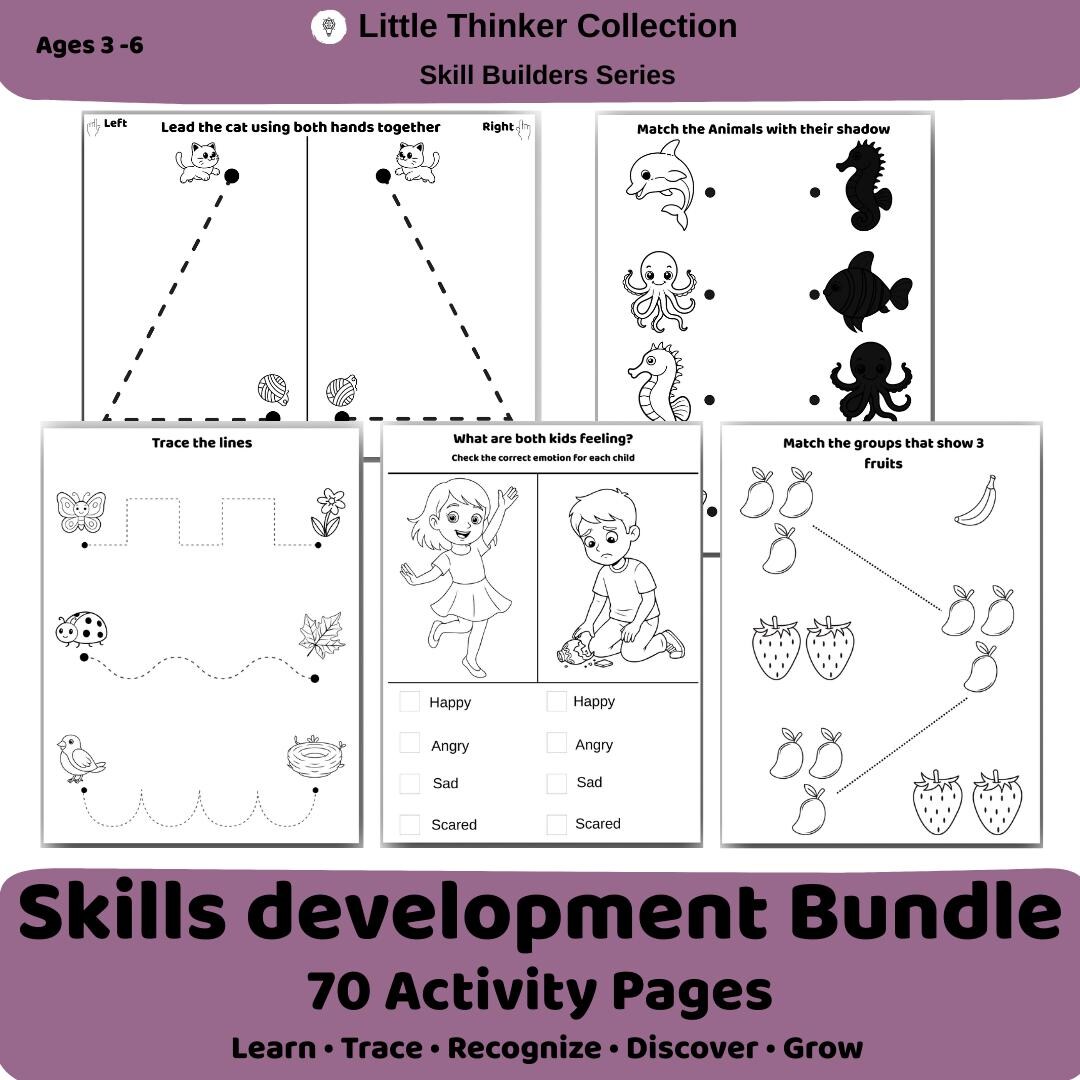 Preschool Skill Builders Workbook Bundle, Ages 3-6 (printable PDF) - Etsy