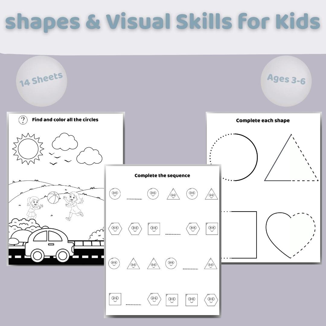 Shapes & Visual Skills Worksheets for Kids | Printable Preschool ...