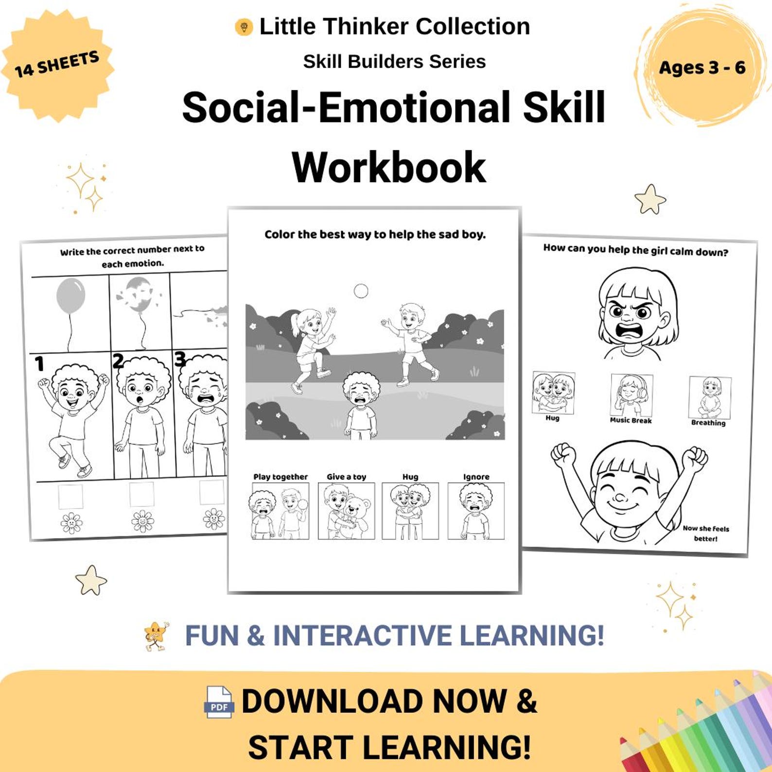 Social-emotional Skills Workbook - Feelings & Behavior Activities for ...