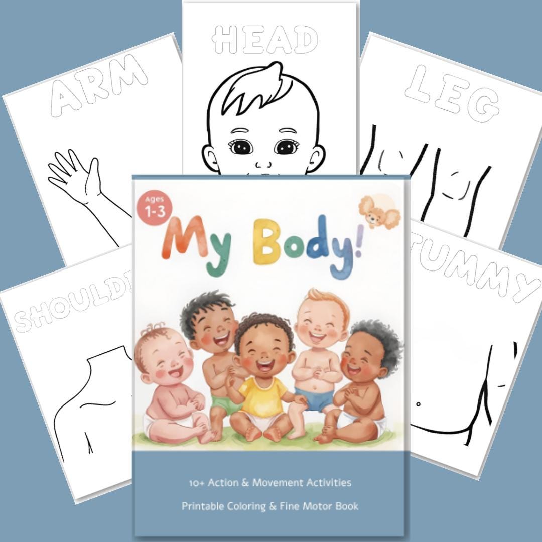 Toddler My Body Busy Book – Action & Movement Activities (PDF Pattern ...