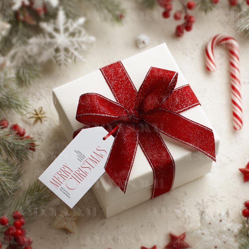 Elegant Christmas Gift Tags | Printable Holiday Labels (canva Template ...