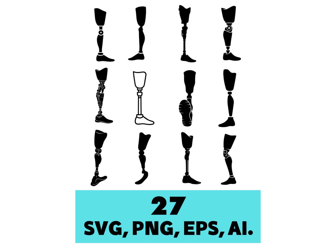 Prosthetic Leg SVG Clipart Bundle | Amputee Awareness Graphics (digital ...