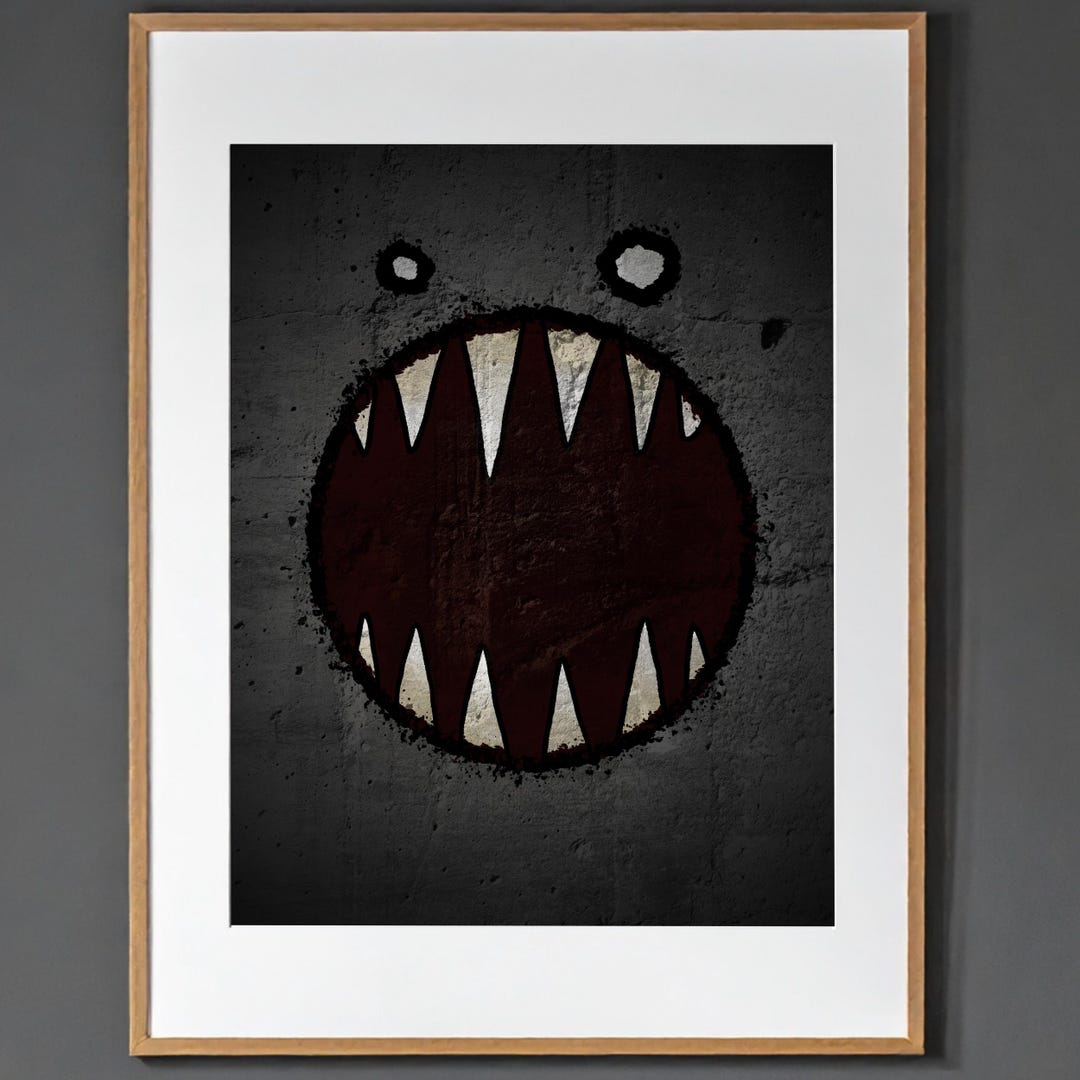 Monster Mouth Wall Art Aaargh - Dark Gothic Decor for Gaming Room Teens ...