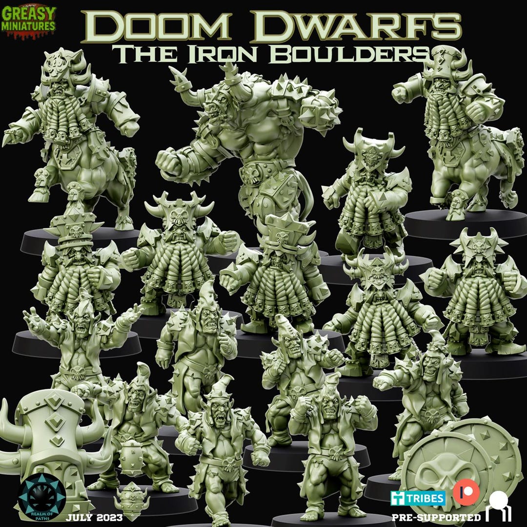 The Iron Boulders - Doom Dwarfs - Fantasy Miniatures - Wargame & RPG ...