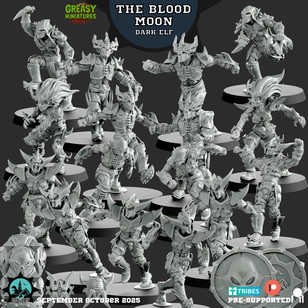 The Blood Moon - Dark Elf - Fantasy Football - Etsy