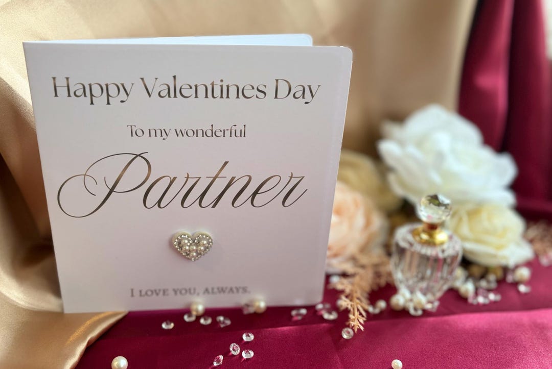 Luxury Handcrafted Valentines Day Card, Partner. - Etsy