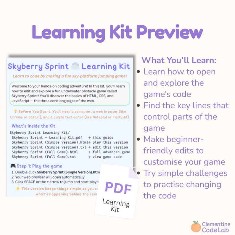 HTML Mini-game Coding Kit | Learn Through Play (digital Download) - Etsy