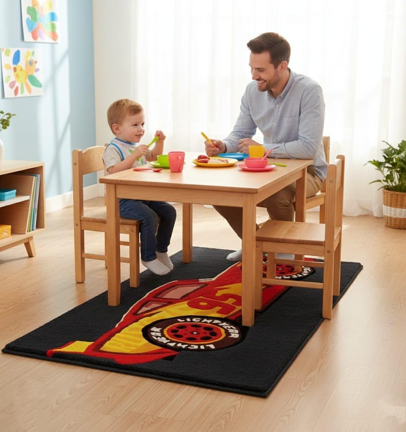 Lightning Mcqueen Rug for Kids Bedroom, Red Race Car Area Rug, Disney ...