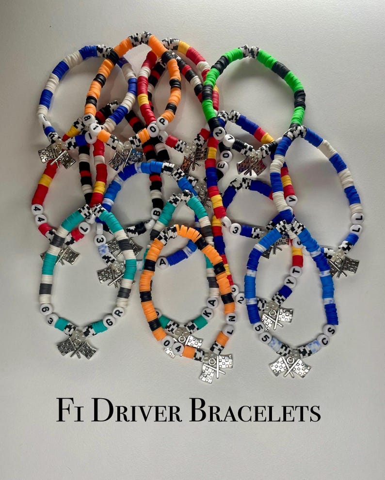 Formula One F1 Beaded Bracelets - Drivers Initials and Charms | 2025 ...