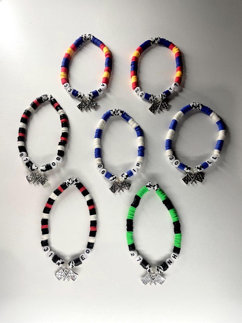 Formula One F1 Beaded Bracelets - Drivers Initials and Charms | 2025 ...