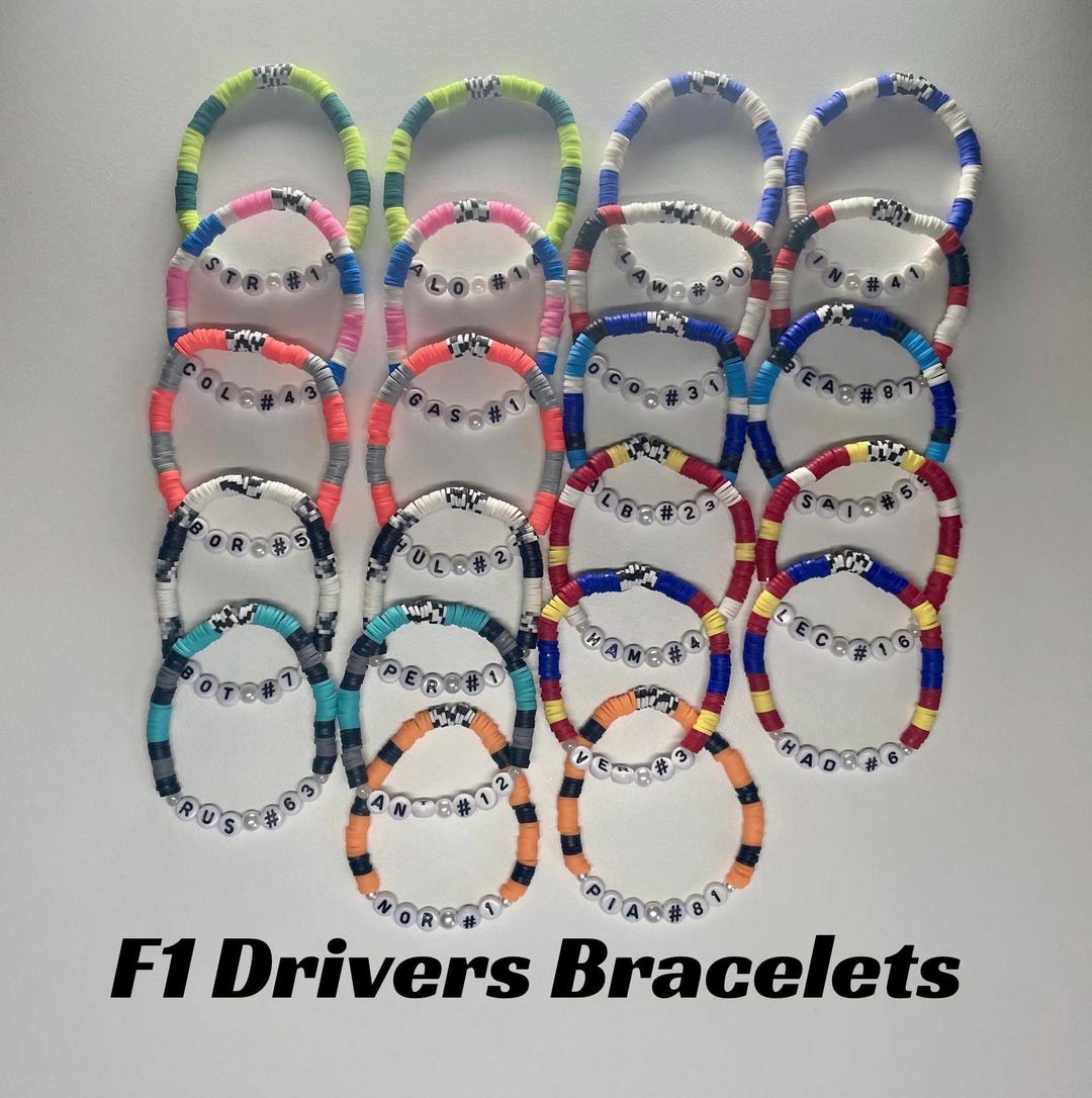 F1 Drivers Bracelets 2026 F1 Drivers | Formula One Beaded Jewellery ...
