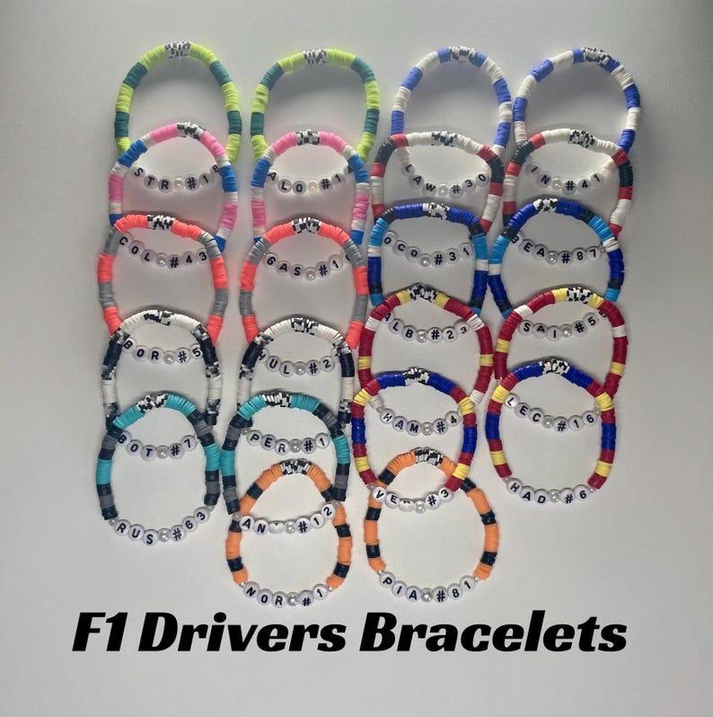 F1 Drivers Bracelets 2026 F1 Drivers | Formula One Beaded Jewellery ...