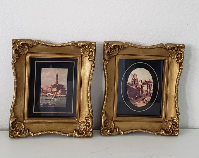 Vintage Italian Gold Frame Mini Prints - Etsy