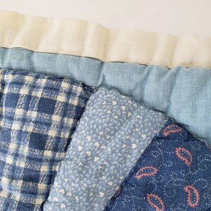 Vintage Full Size Fan/heart Pattern Hand Pieced/handstitched Blue Quilt ...