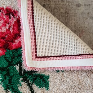 Vintage Hand Hooked Rose Flower Rug/kit Pattern - Etsy