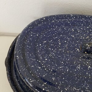 Large Vintage Cobalt Blue/white Speckled Roasting Pan With Lid/holidays ...