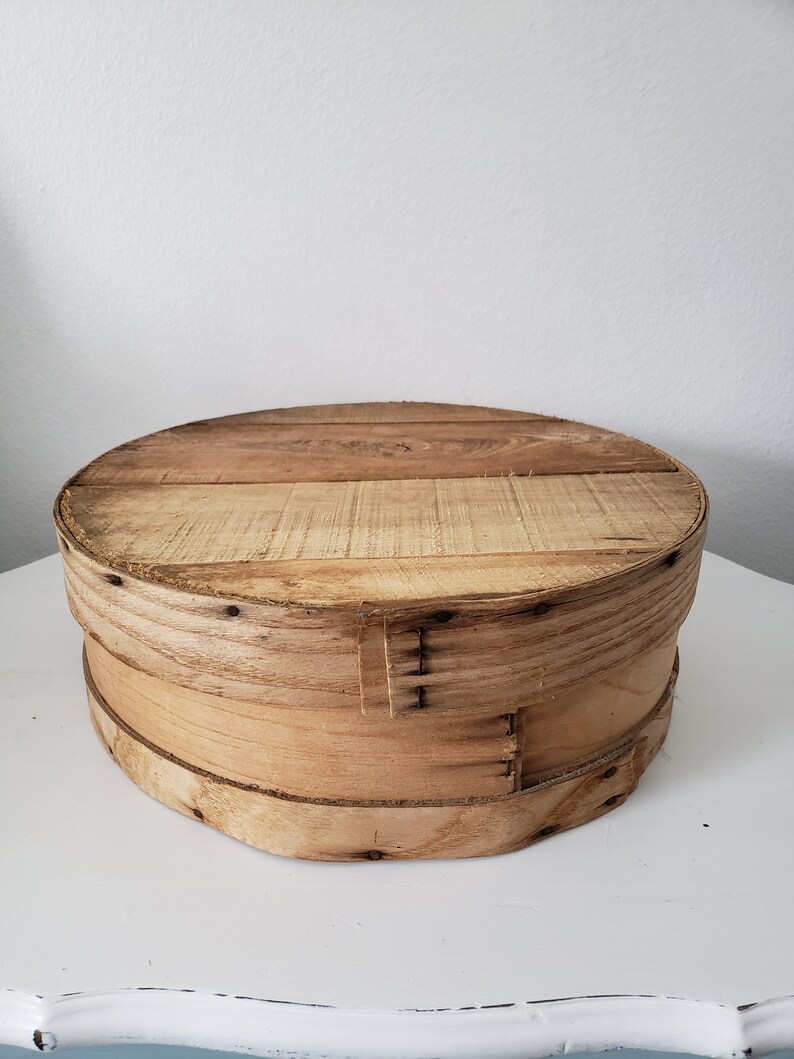 Vintage Bentwood Round Cheese Box | Etsy