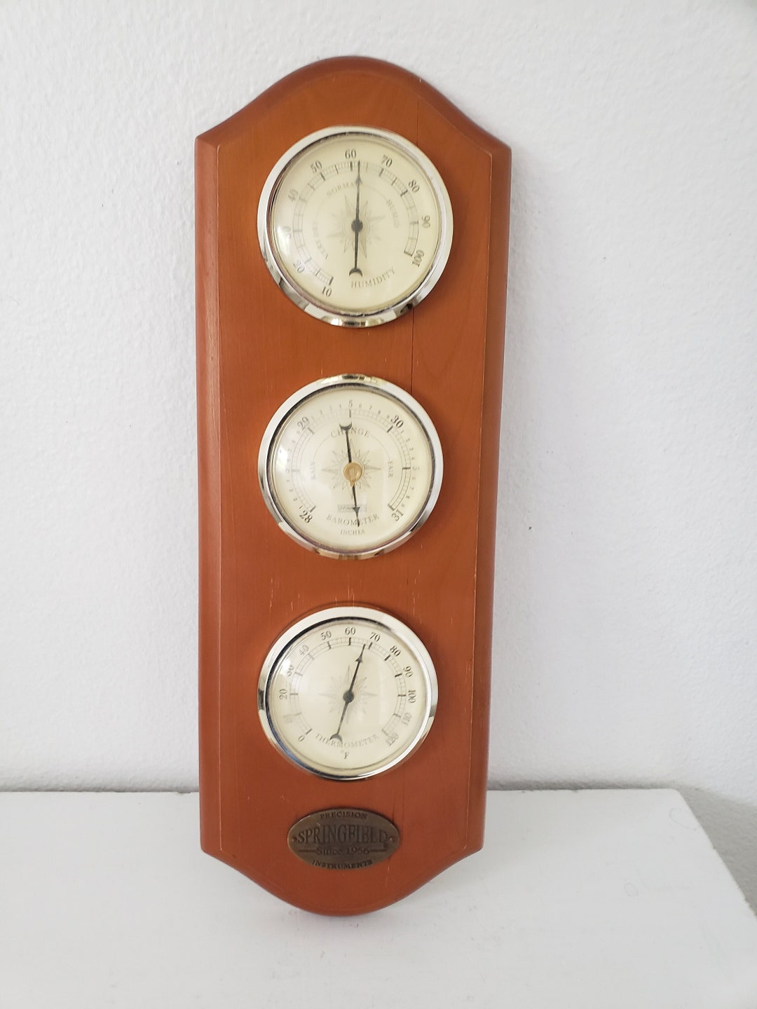 Vintage Springfield Weather Station Thermometer/barometer/humidity - Etsy