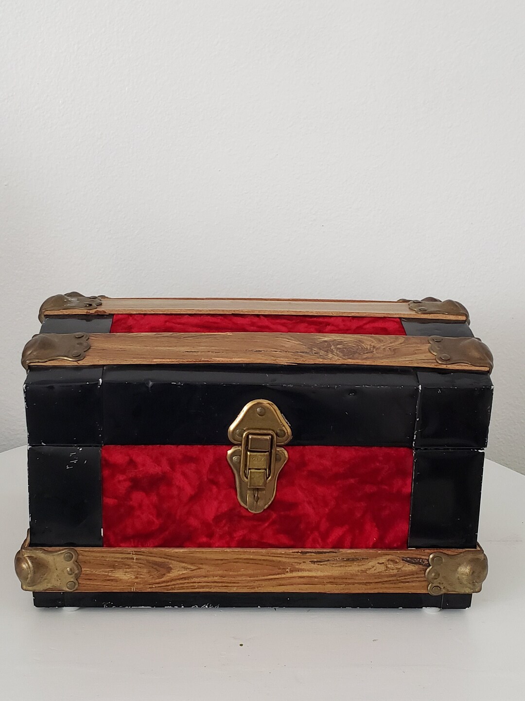 Rare Cheney England Trunk Jewelry Box/leather Handles/dark Academia - Etsy