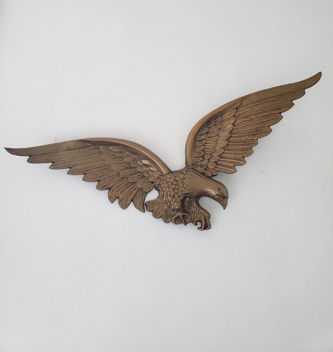 Vintage Gold Cast Metal Eagle/wall Hanging/federal Eagle/mcm - Etsy