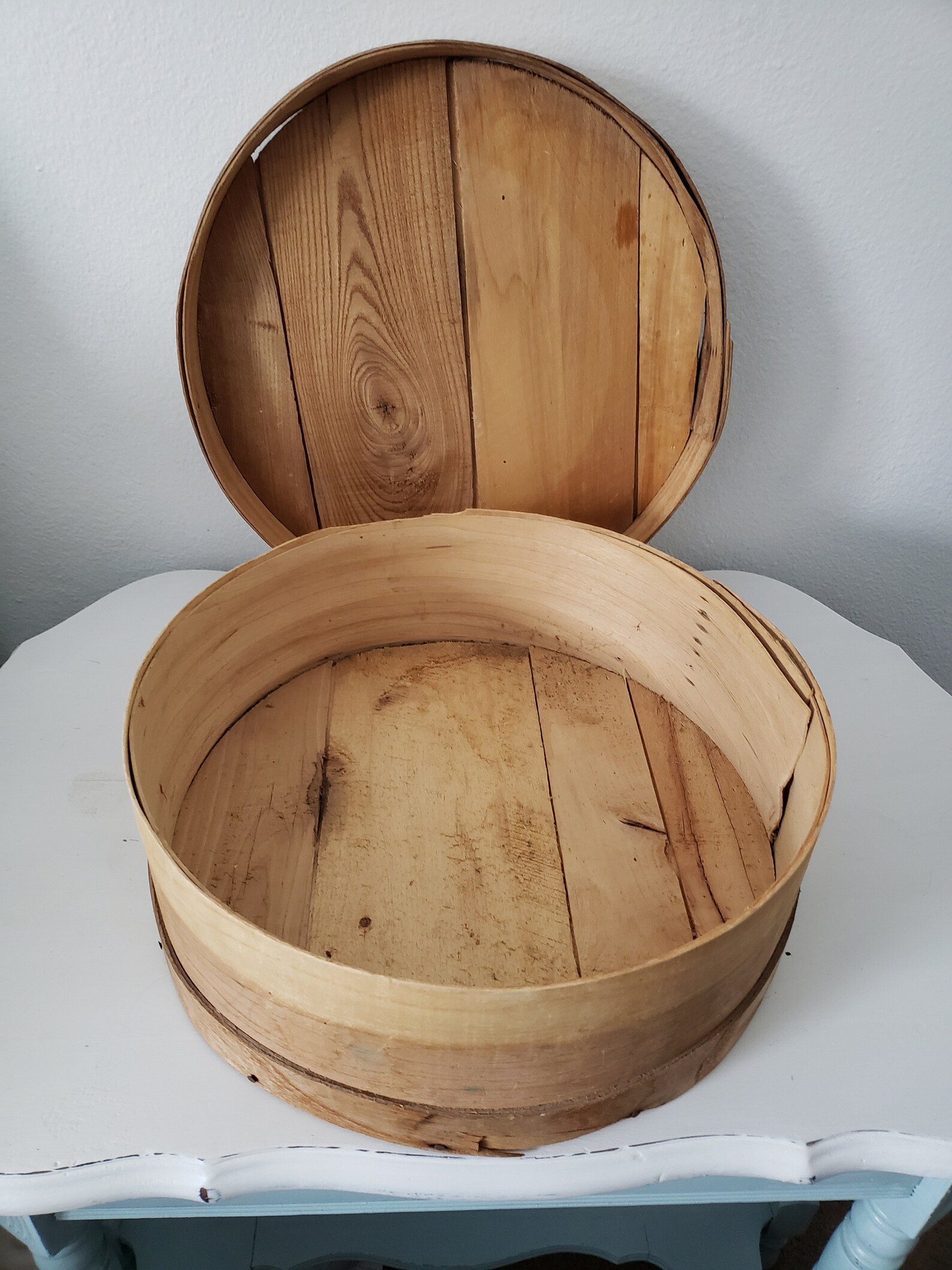 Vintage Bentwood Round Cheese Box | Etsy