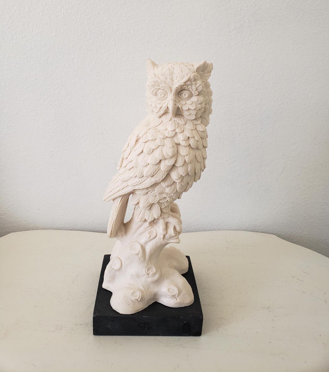 Vintage A. Santini Creamy White Alabaster Italian Owl/marble Base ...