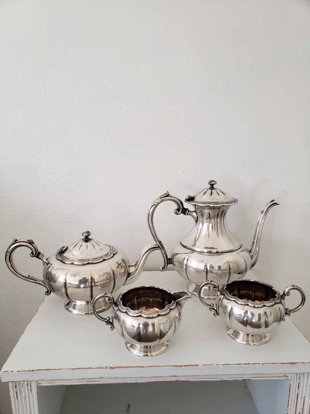 Vintage Art Deco Four Piece Primrose Plate B.m.spouts Tea Service/e.p ...