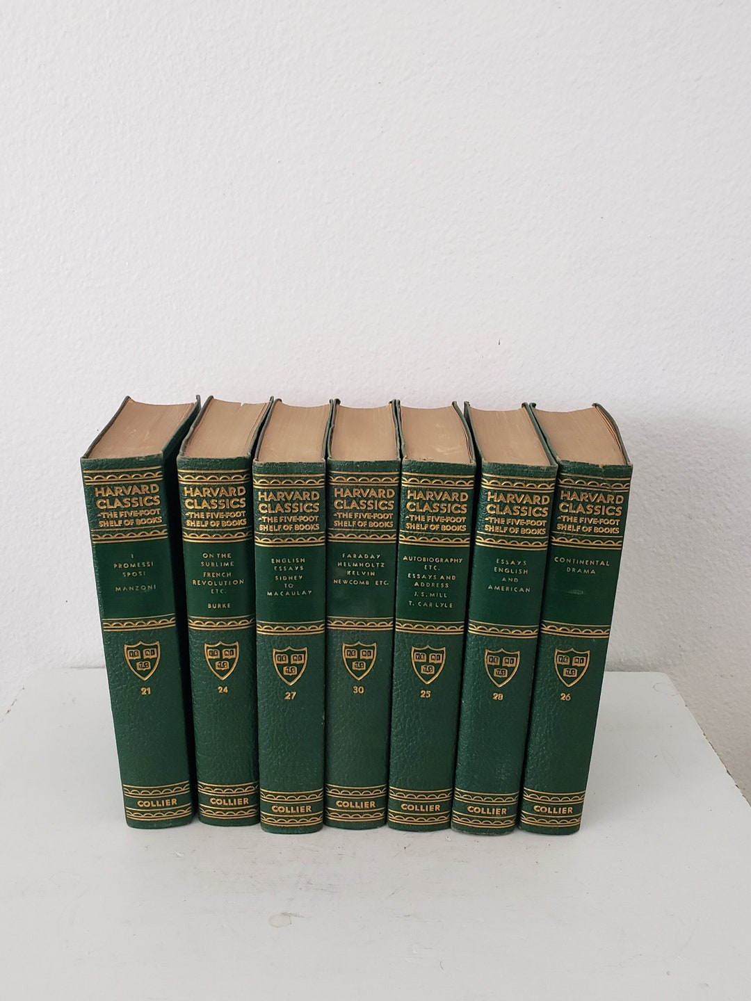 Set of Seven Vintage Harvard Classics the Five Foot Shelf of Books ...