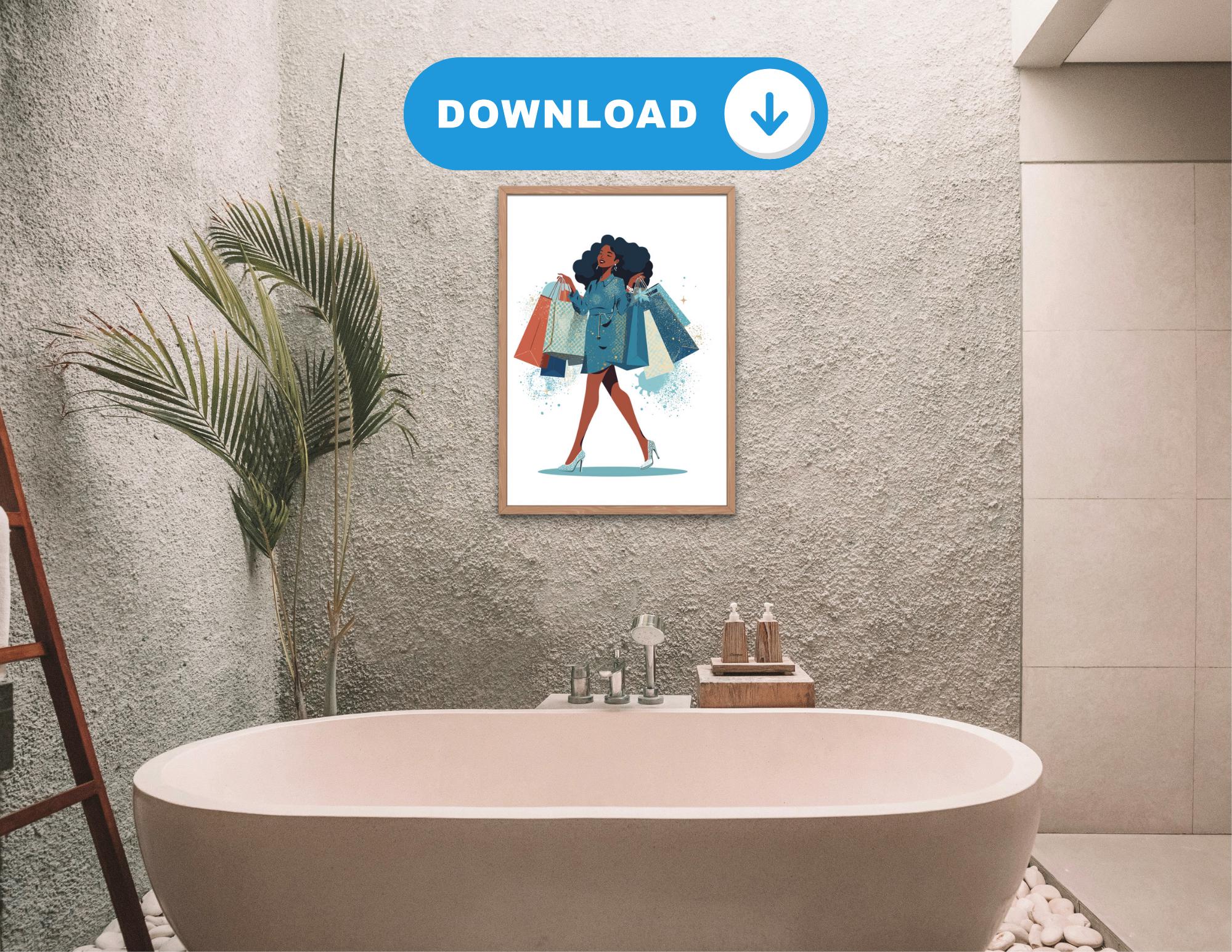Patina Blue Shopping Diva SVG – Fashion Girl, Boutique Vector (digital ...