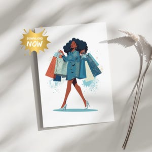 Patina Blue Shopping Diva SVG – Fashion Girl, Boutique Vector (digital ...