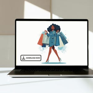 Patina Blue Shopping Diva SVG – Fashion Girl, Boutique Vector (digital ...