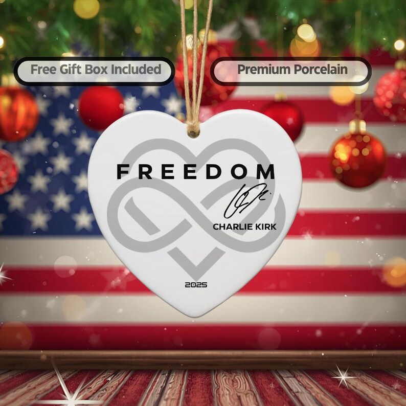 Personalized FREEDOM Heart Ornament 2025|american Patriotism | Infinity ...