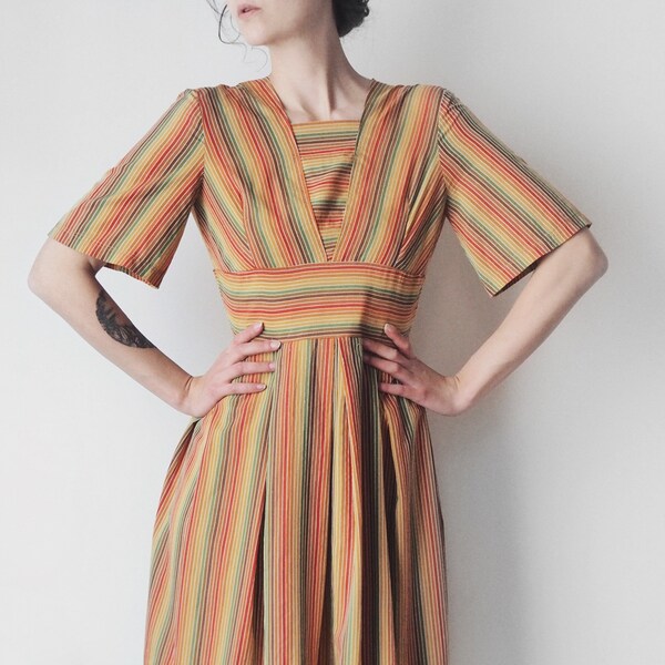 Rainbow Stripe Dress - Etsy