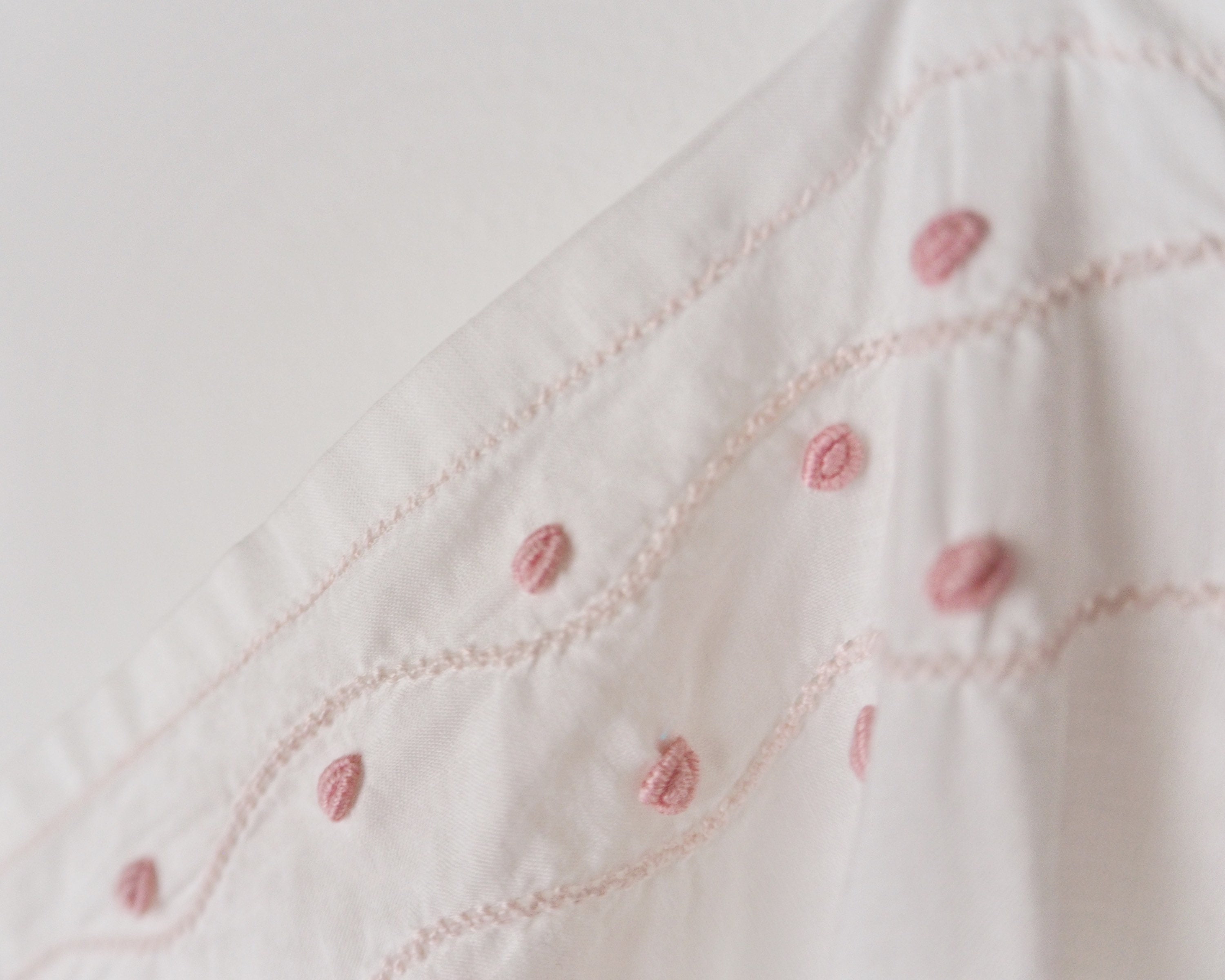 French Antique Cotton Chemise With Pink Embroidery Vintage 1920s White ...