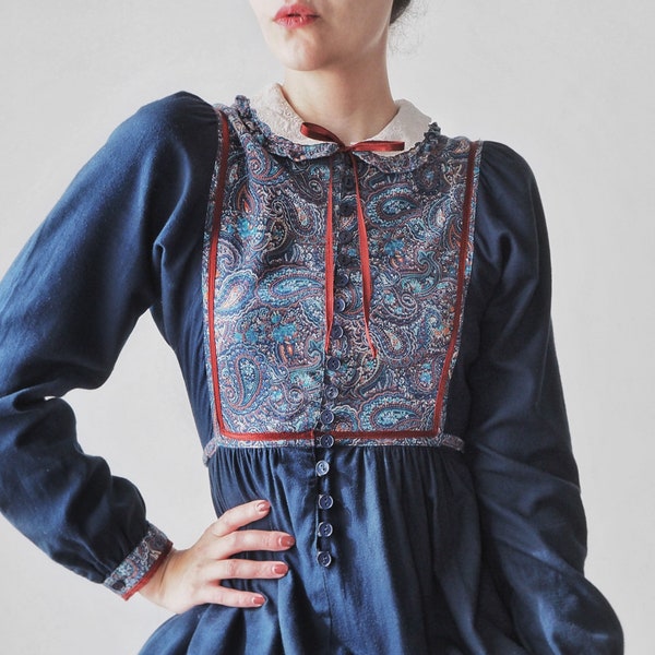 70s Paisley Dress - Etsy
