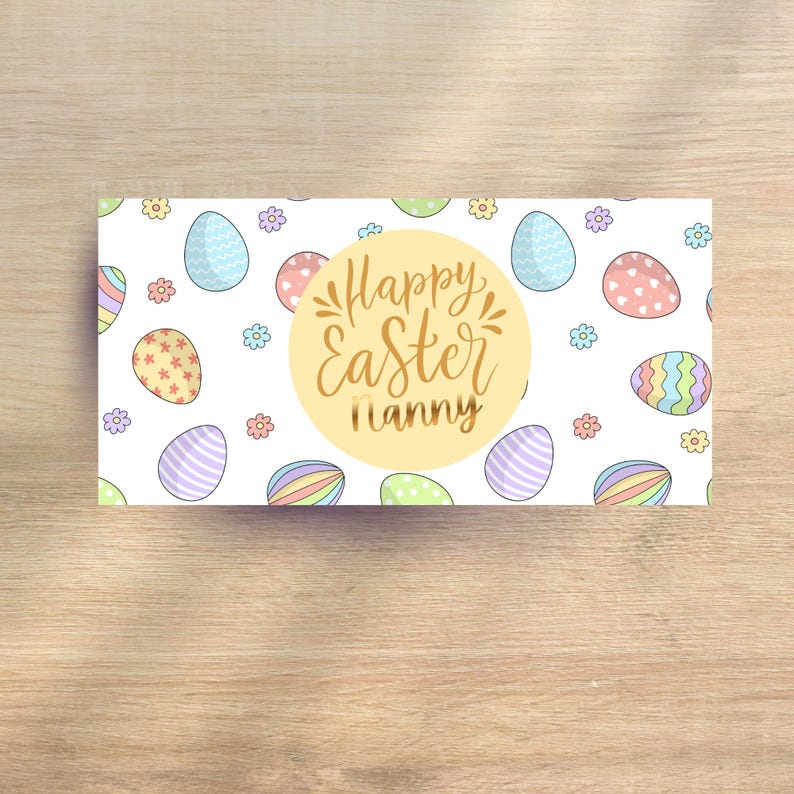 Personalised Foil Easter Money Wallet, Pastel Egg Theme, Custom Name ...