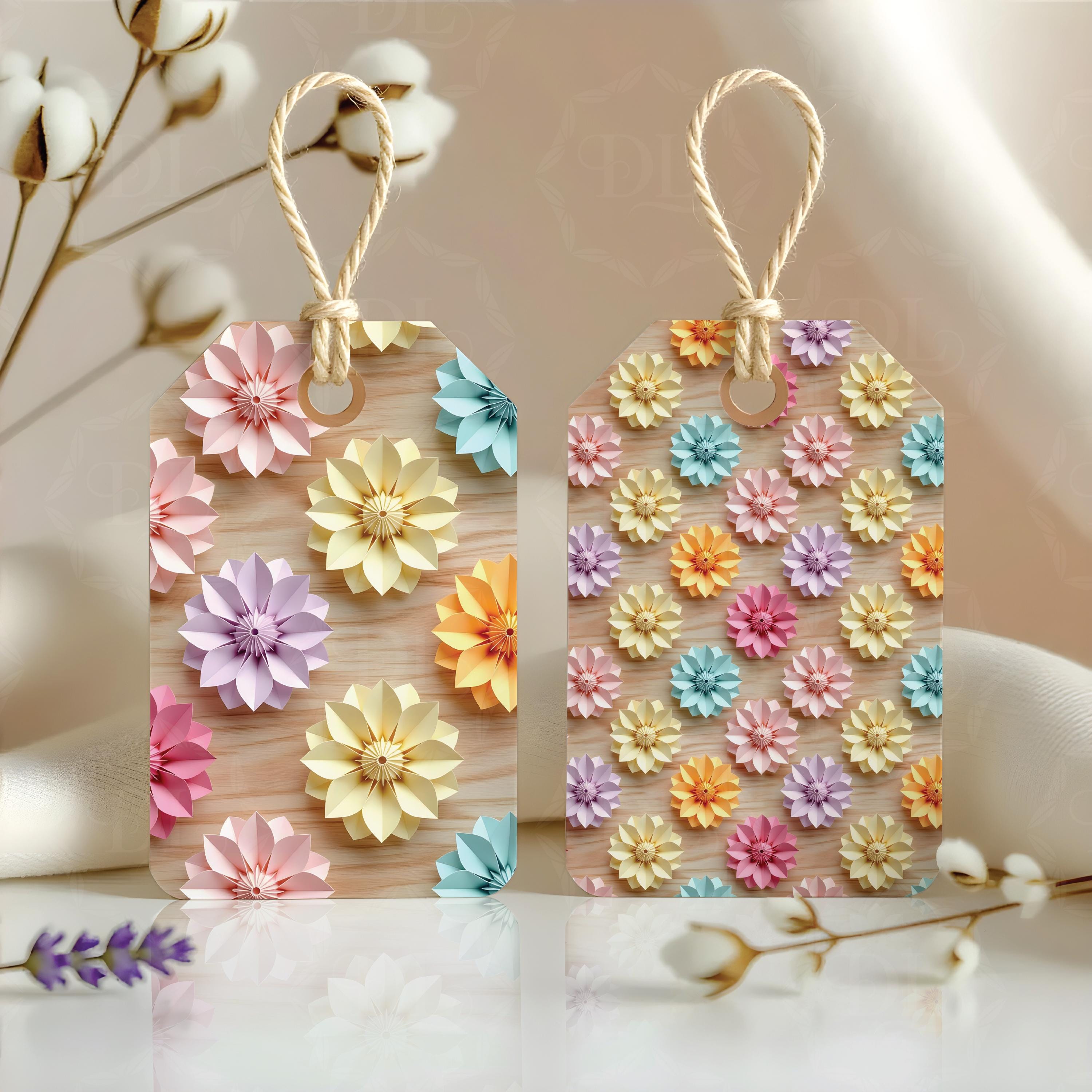 Origami Flowers Seamless Pattern, Pastel Paper Flower Digital ...