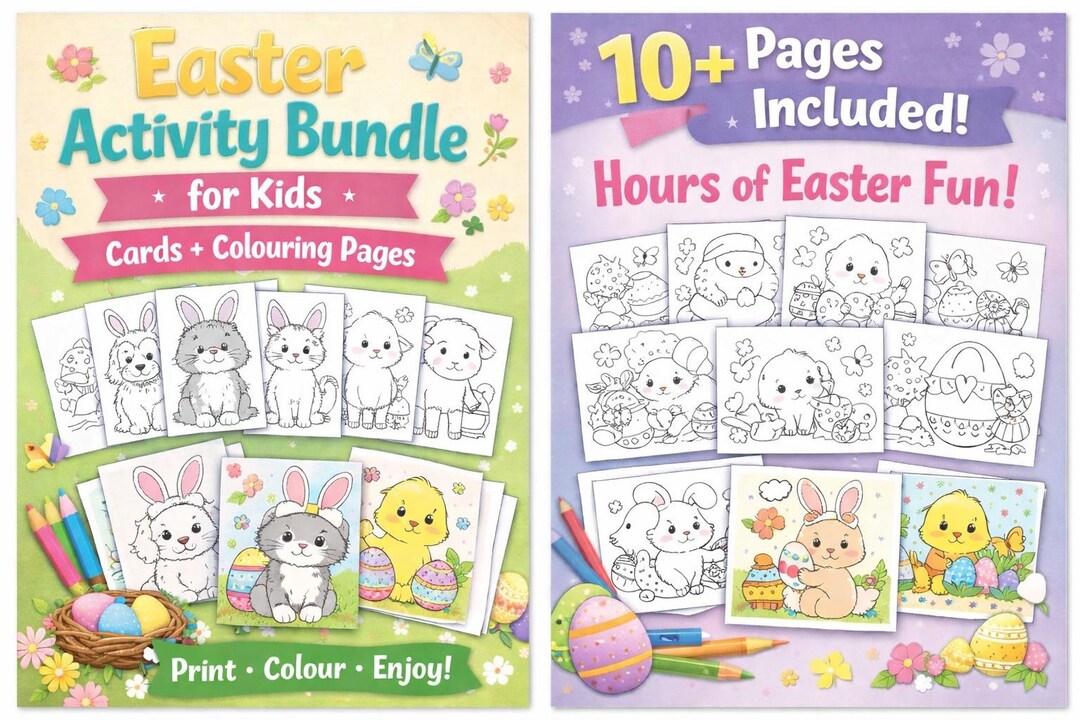 Easter Activity Bundle for Kids | Printable Easter Cards & Colouring ...