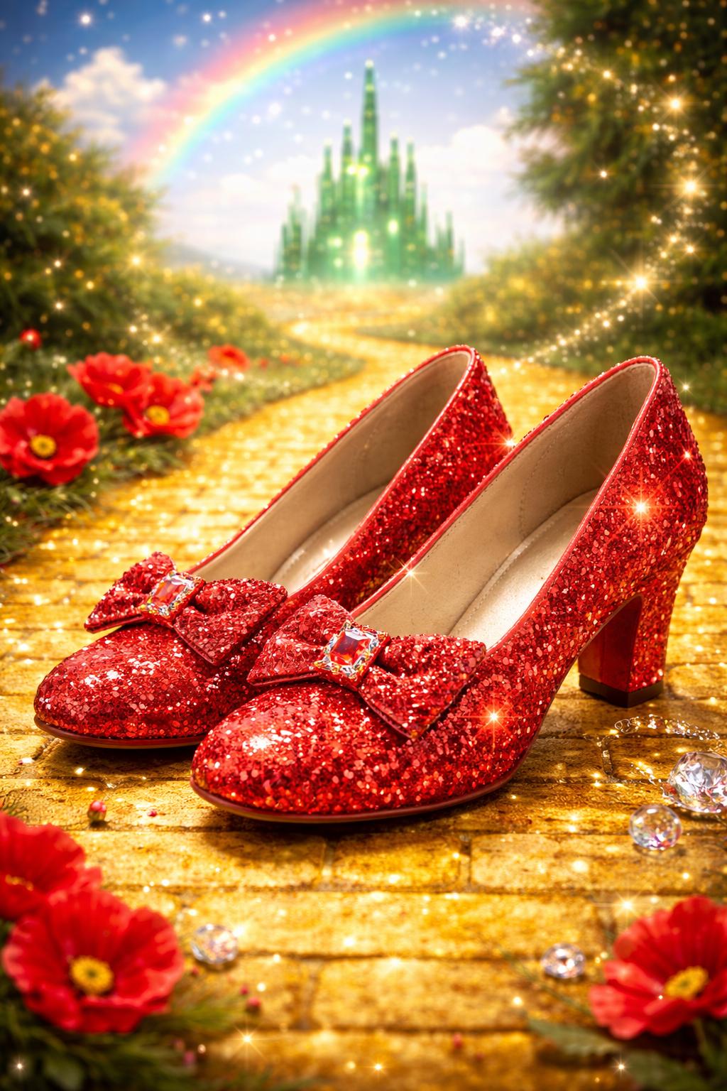Ruby Slippers Wall Art – Sparkly Red Heels Printable, Wizard Inspired ...