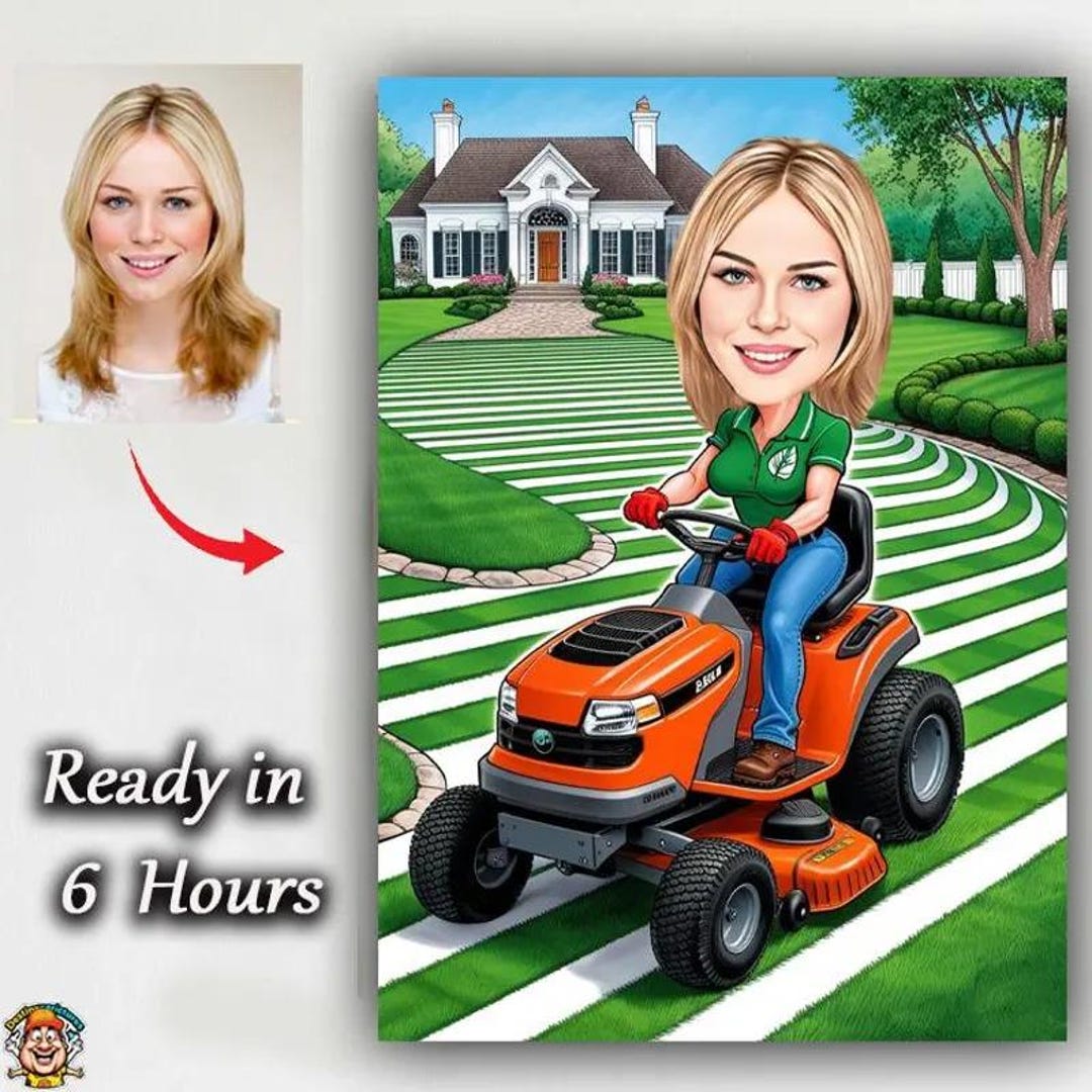 Female Farmer Custom Caricature | Personalized Cartoon Portrait | Funny ...