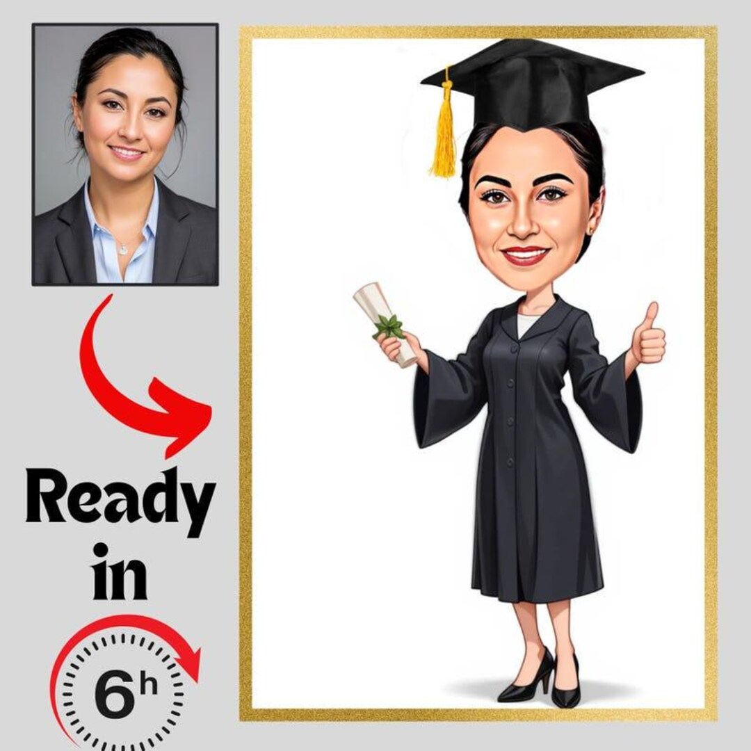 Graduation Custom Caricature | Personalized Cartoon Portrait | Funny ...