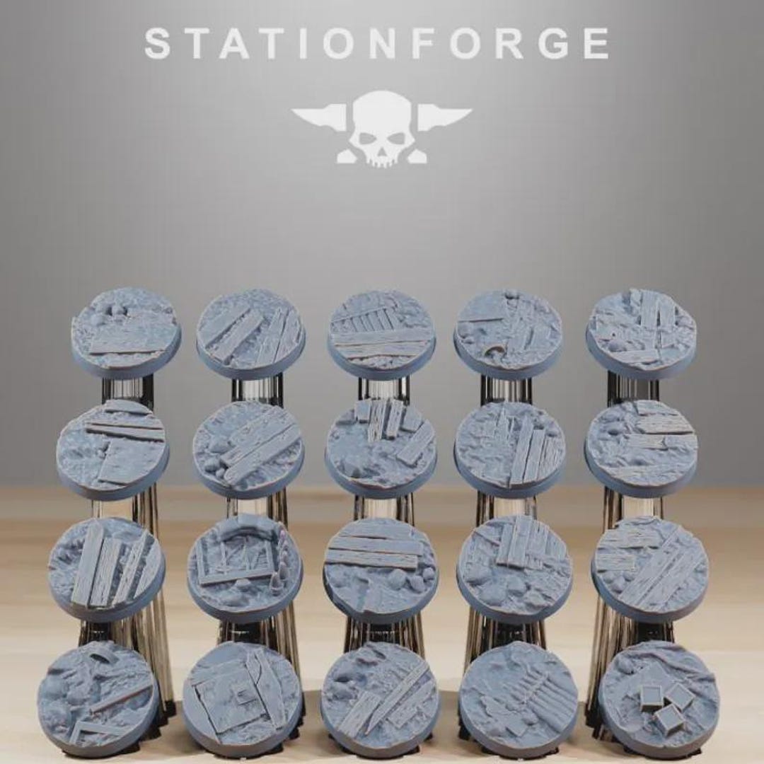 20 Trench Bases and Toppers 25mm (stationforge) Miniature Bases for ...