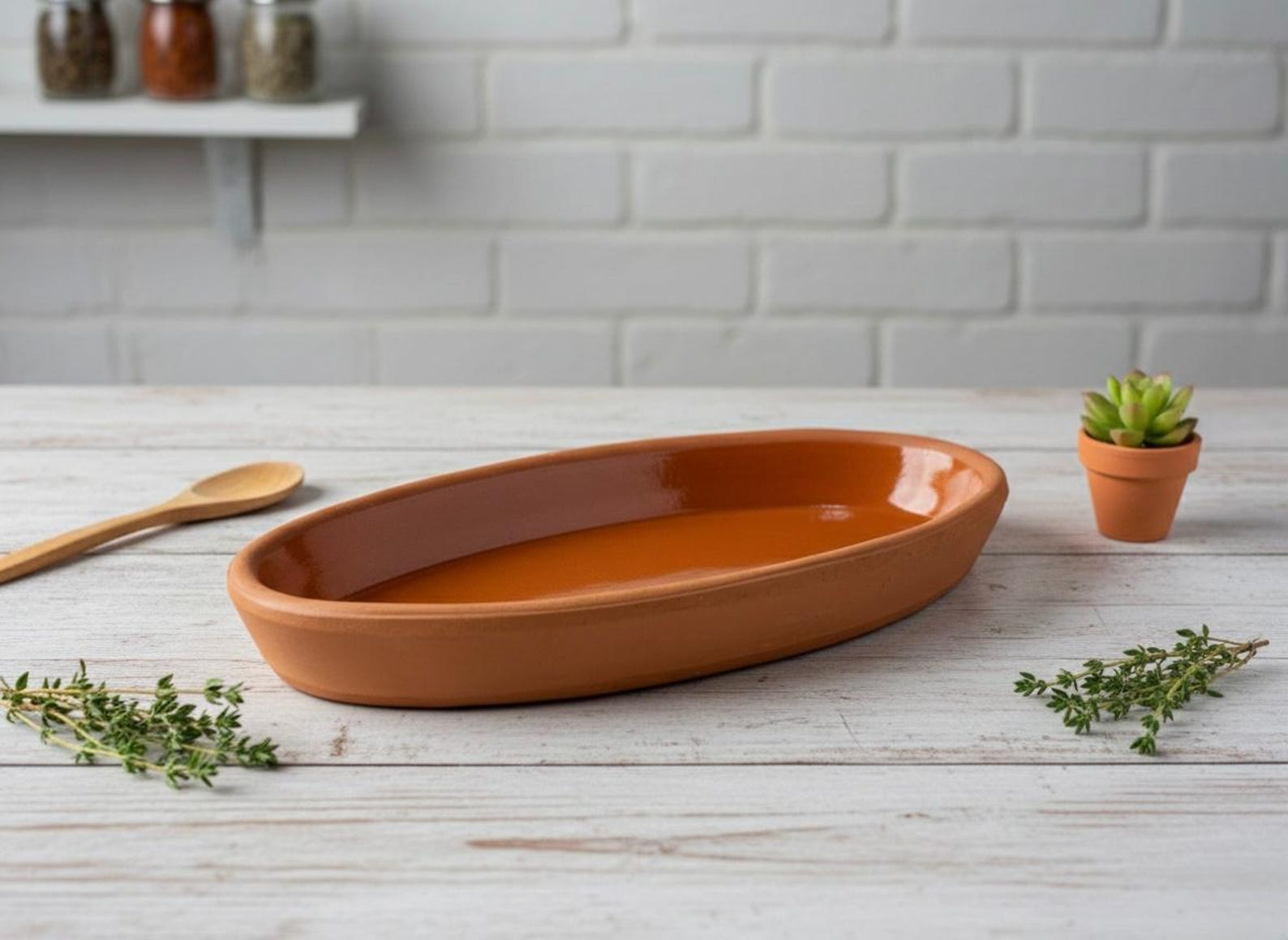 Handmade Oval Terracotta Baking Dish, Small Clay Gratin Boat, Spanish ...