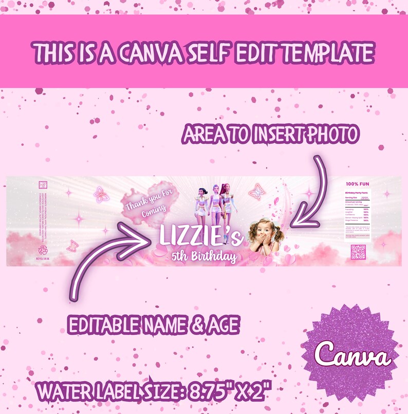 Custom Kpop Demon Hunter Water and Juice Labels Party Printables ...