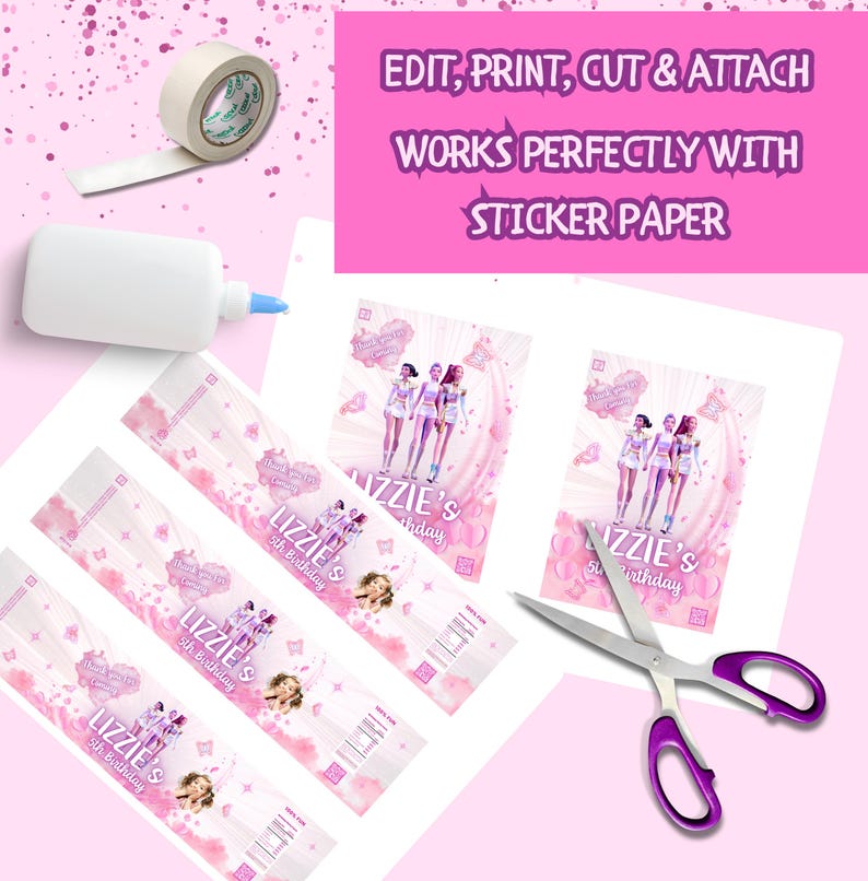 Custom Kpop Demon Hunter Water and Juice Labels Party Printables ...