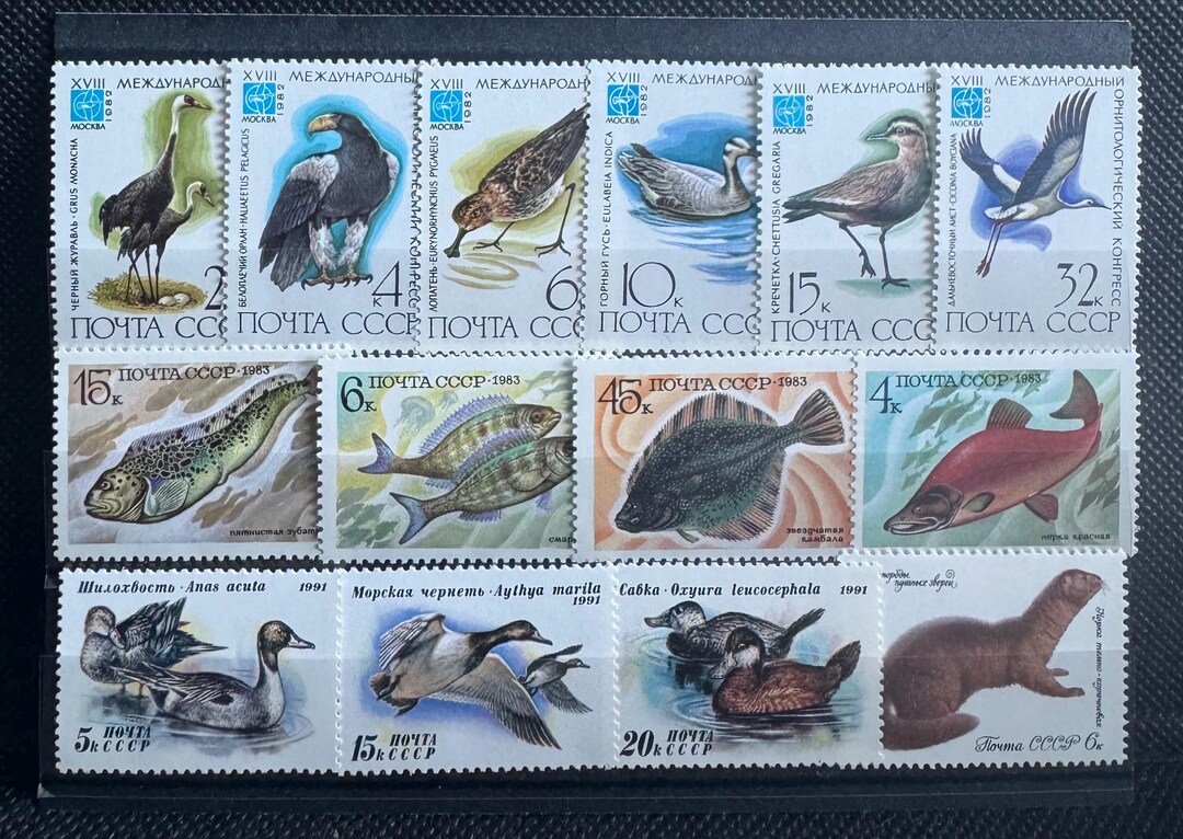 USSR Postage Stamp Collage: 1960s-2010s Original Unused Stamps - Etsy