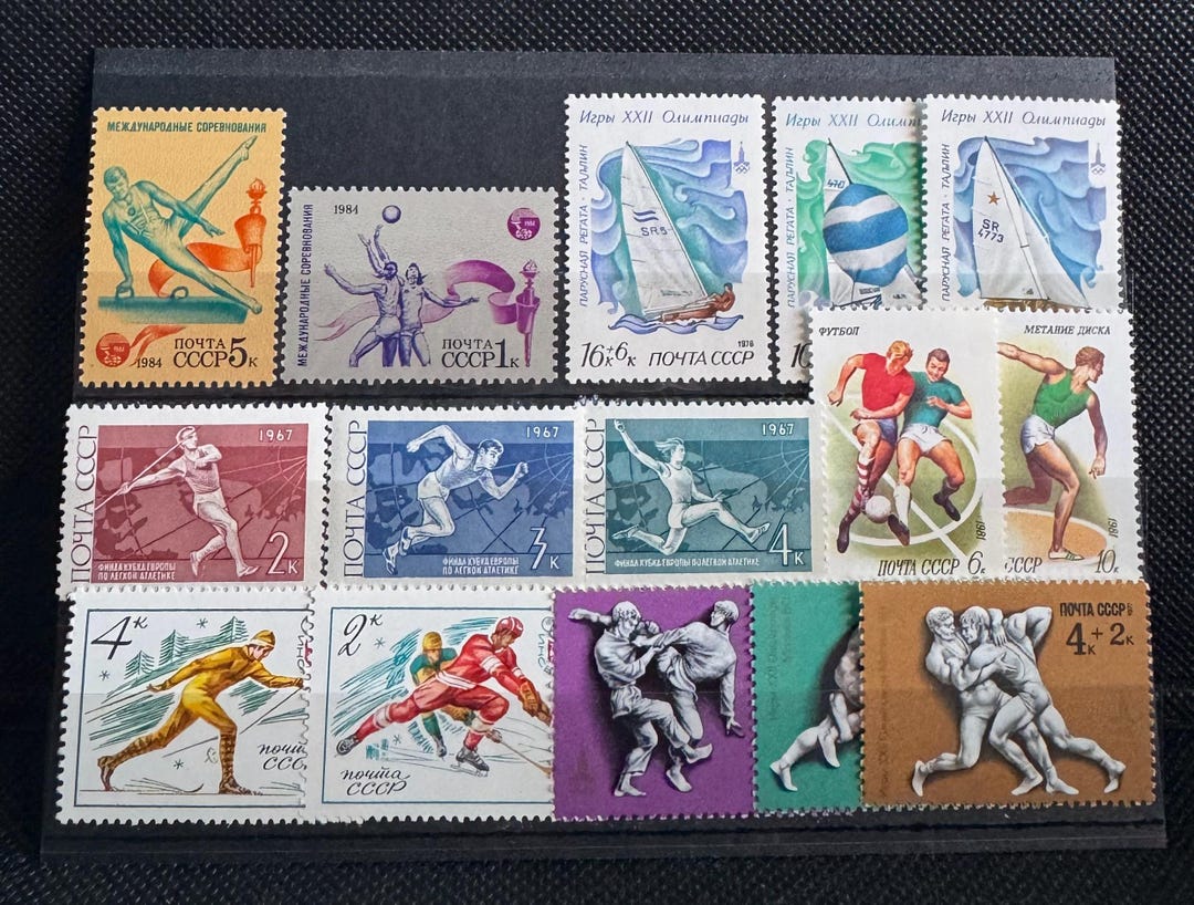 Soviet Stamp Collage: USSR History | 1960s–2010s Original Unused ...
