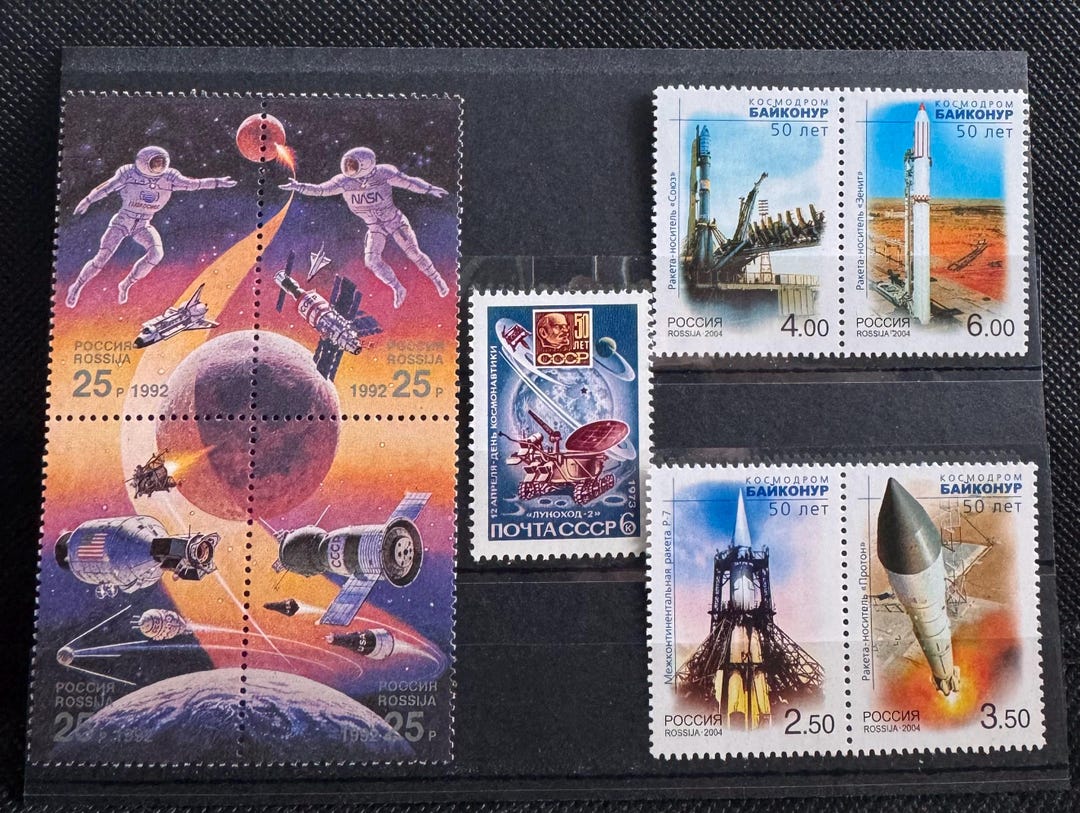 Soviet Stamp Collage: USSR History | 1960s–2010s Original Unused ...